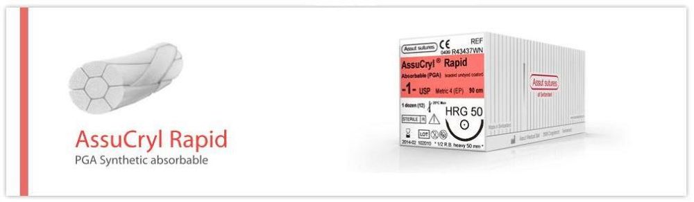 Suture AssuCryl Rapid 6/0 12mm - USL Sport