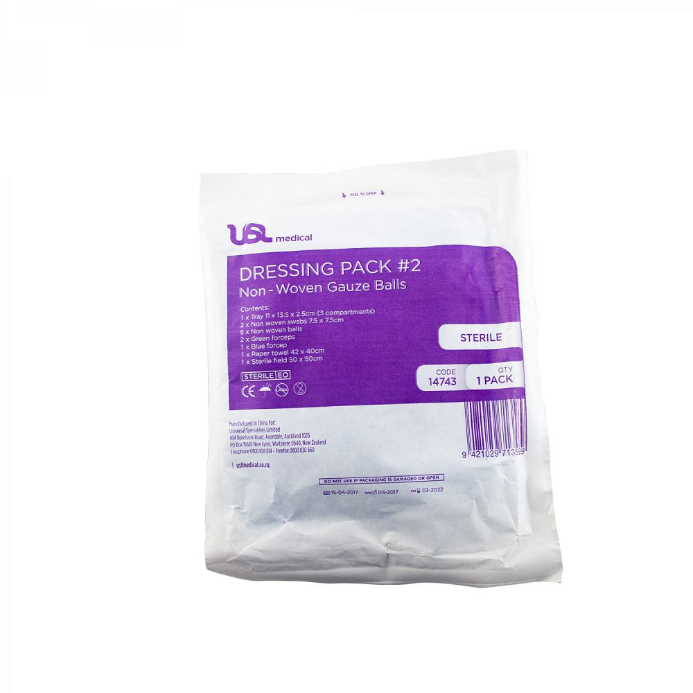 USL Dressing Pack #2 with Non-Woven Swab Balls - USL Sport