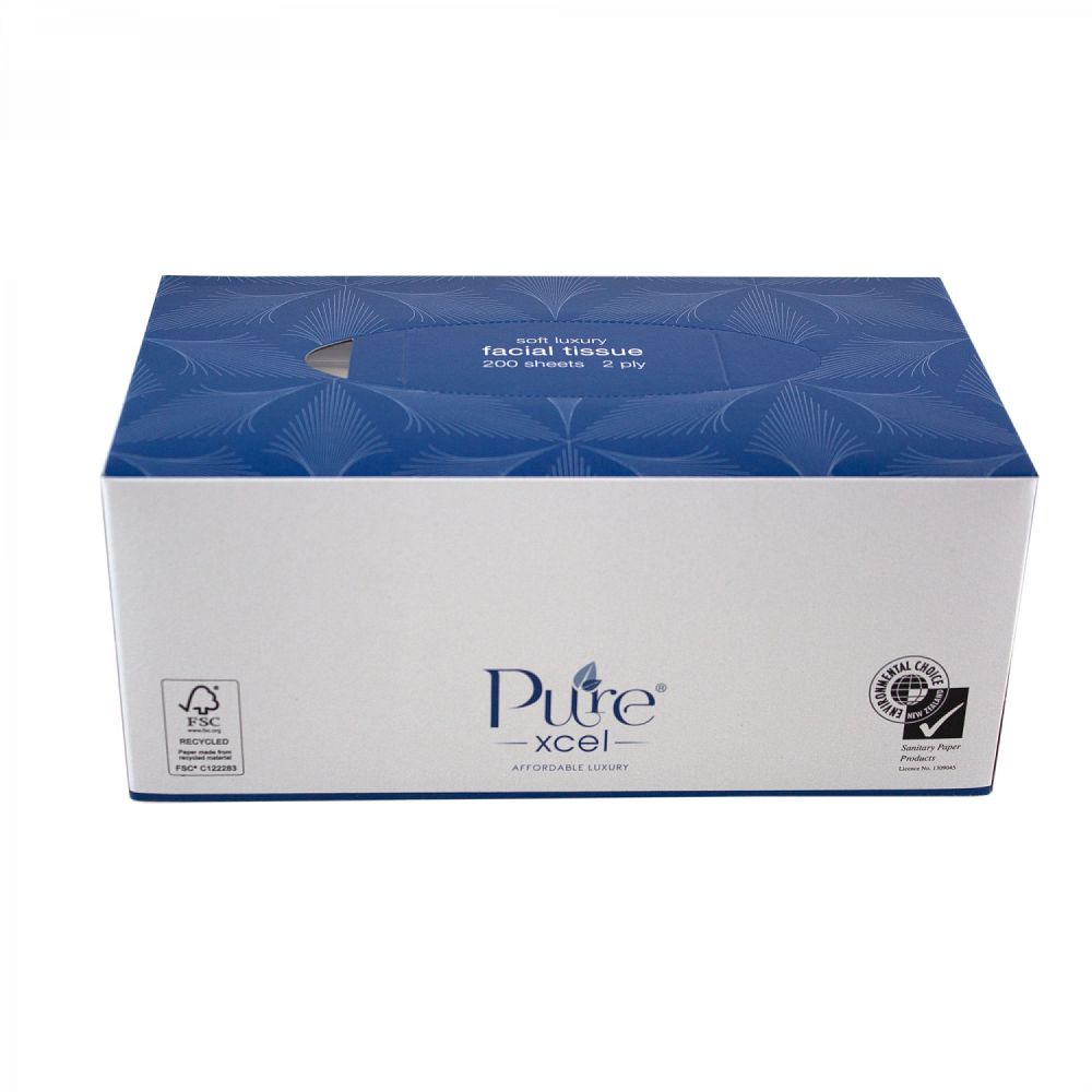 PURE Facial Tissues 2ply 200pk - USL Sport